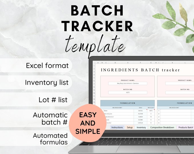 Batch Generator Skincare Formulations Template for Cosmetics Batch ...