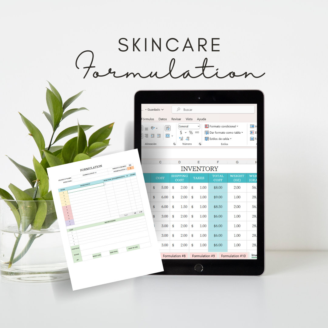 Skincare Formulation EASY and SIMPLE Template for Cosmetics Recipes ...