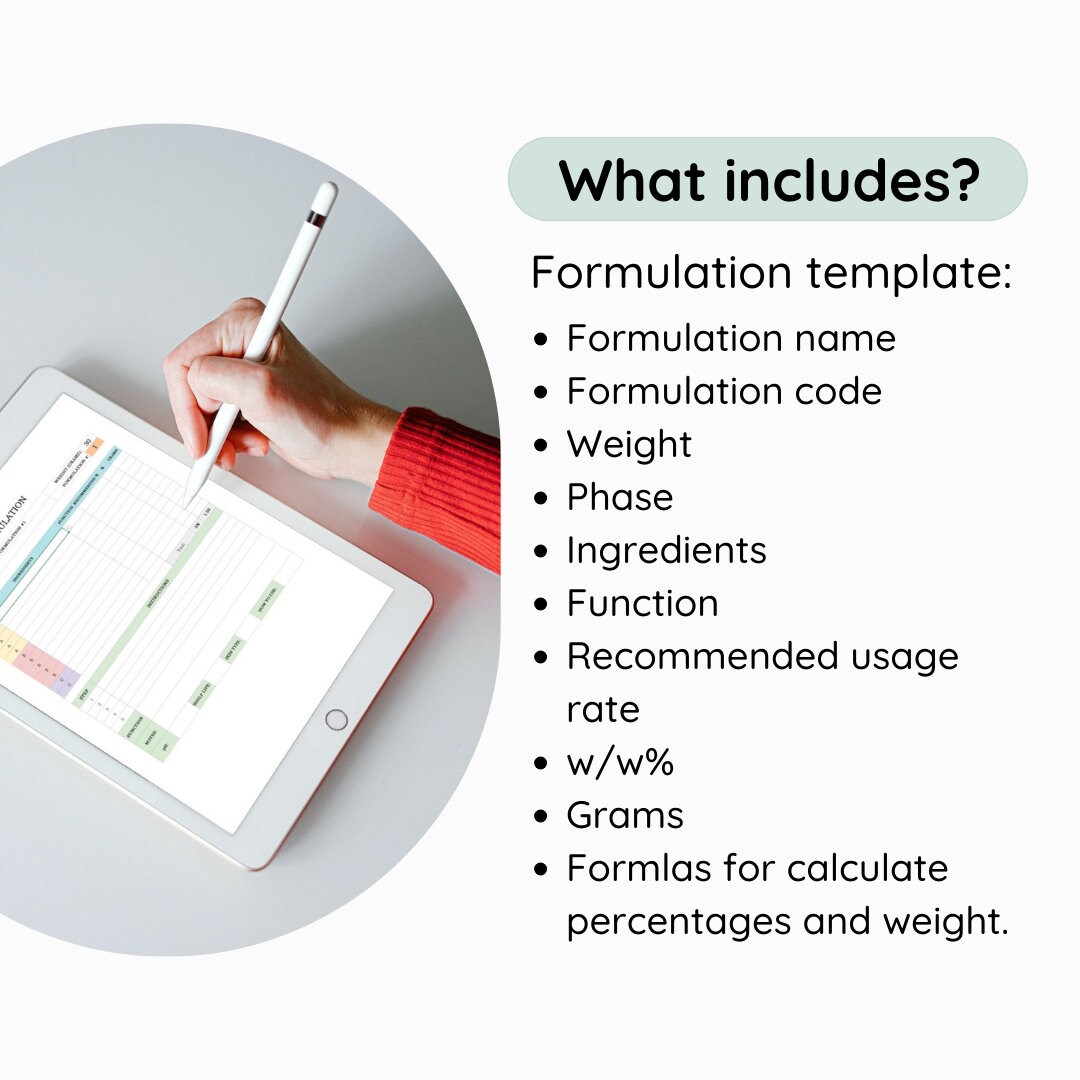 Skincare Formulation EASY and SIMPLE Template for Cosmetics Recipes ...
