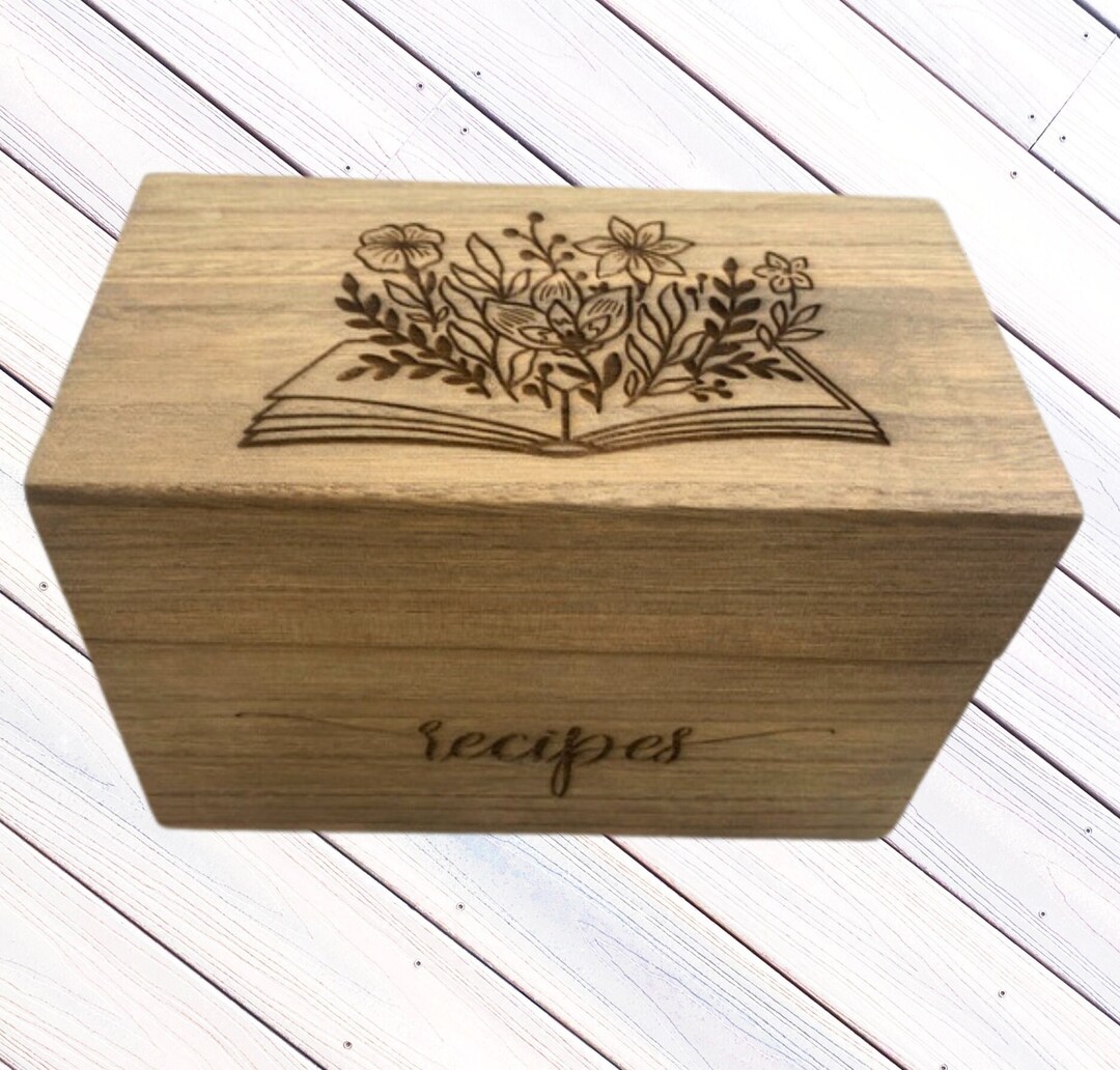 Recipe Box, Mother's Day Recipe Box, Wood Recipe Box, Engraved Recipe ...