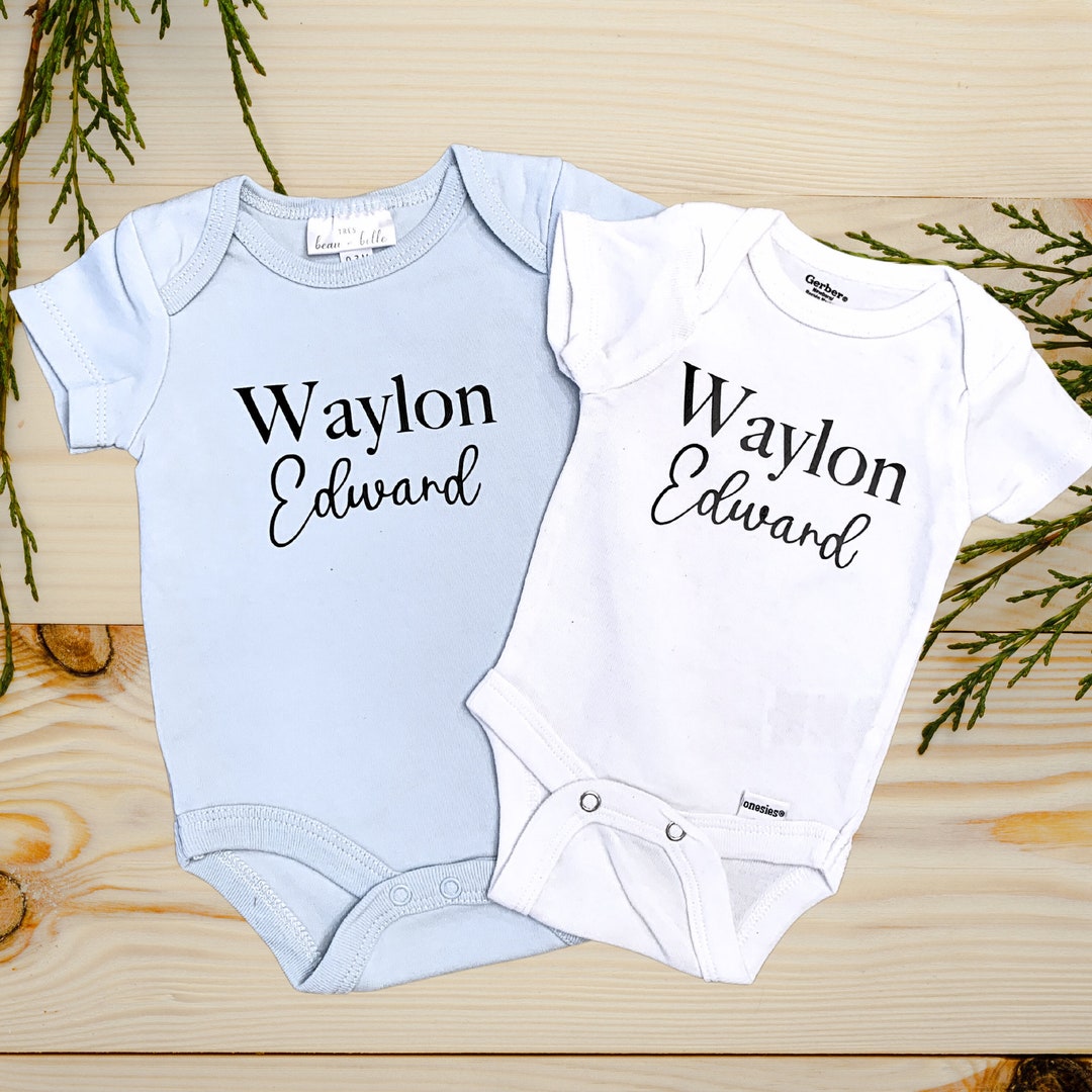 Personalized Name Baby Boy Onesie, Custom Baby Boy- Name Onesie, Baby ...