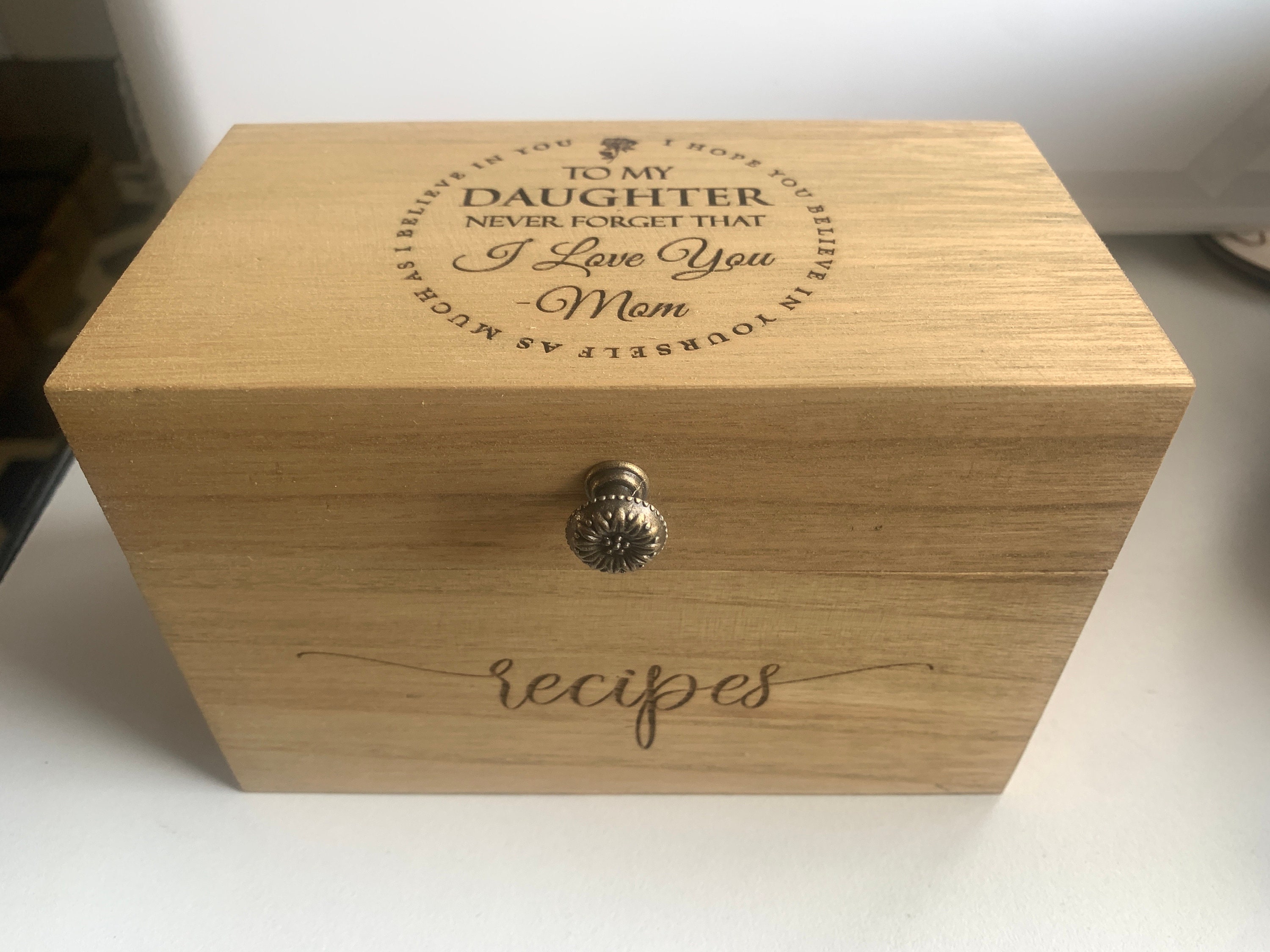 Personalized Recipe Box, Mother Daughter Gift, Wood Recipe Box ...