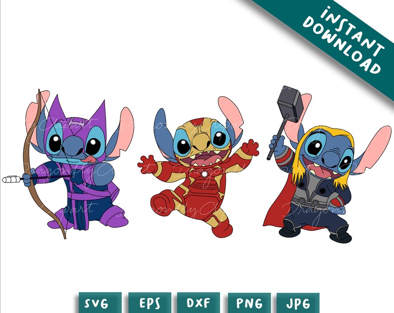 Stitch Super Heros Squad Svg,svg Cricut Heros Kid,gift for Friend ...
