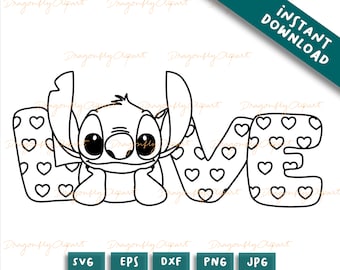 Valentine's Day Lilo and Stich SVG, Stitch SVG, Stitch Clipart, Lilo ...