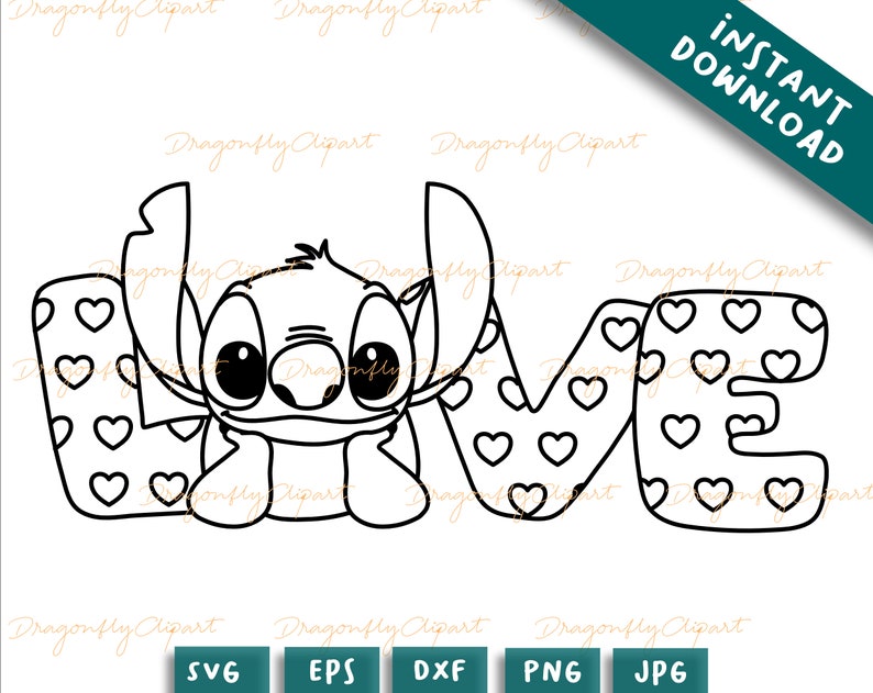 Valentine's Day Lilo and Stich SVG Stitch SVG Stitch - Etsy