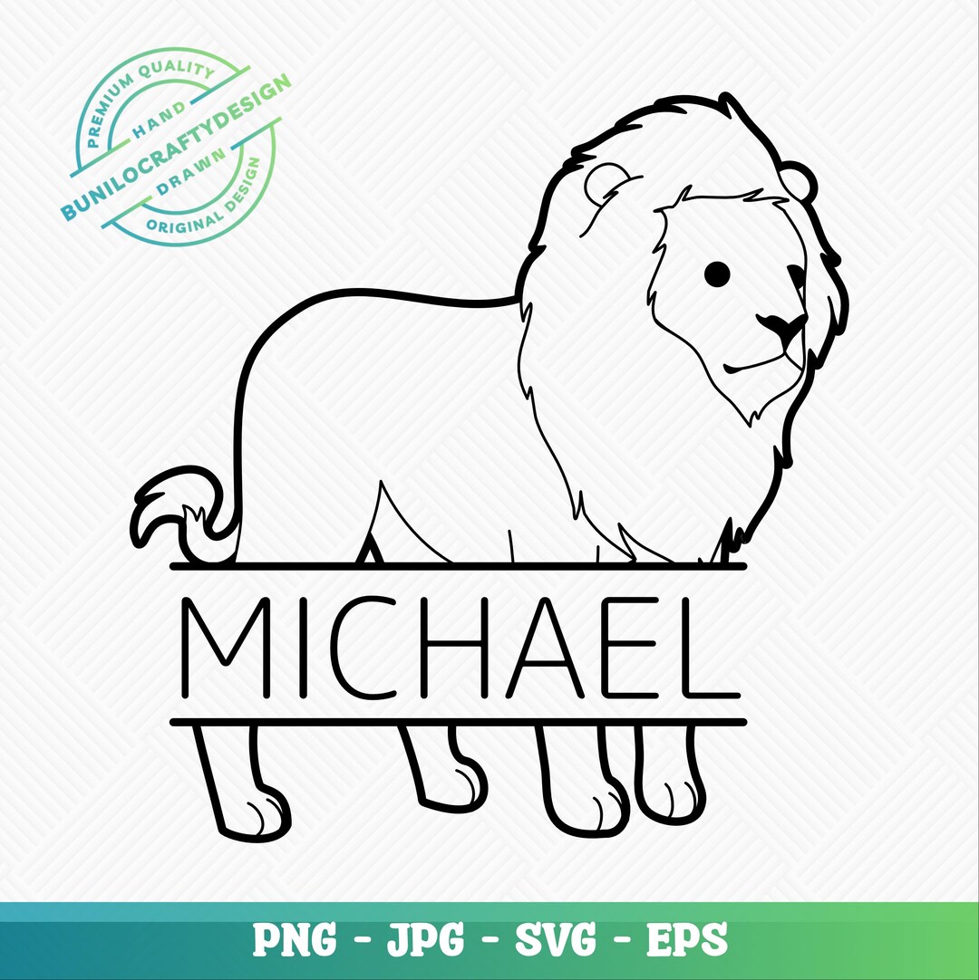 Michael Monogram SVG – Cute Lion Clipart for DIY Gifts - Etsy