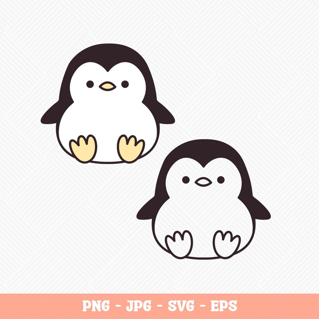 Penguin SVG Cutting Files Layered and Outlined for Cricut & PNG for ...