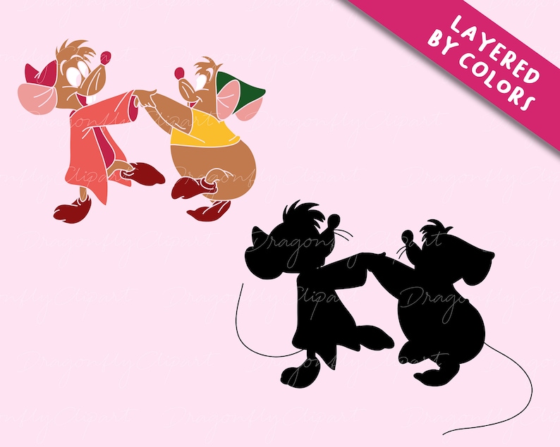 Cinderella Mice Clipart: Gus and Jack SVG, PNG Files (digital Download ...