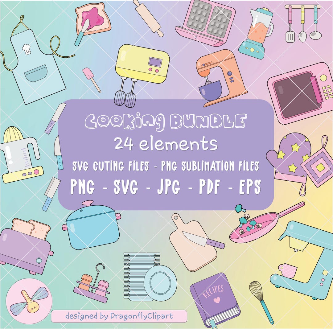 Kitchen Svg Bundle, Kitchen Cut File, Baking Svg, Cooking Svg ...