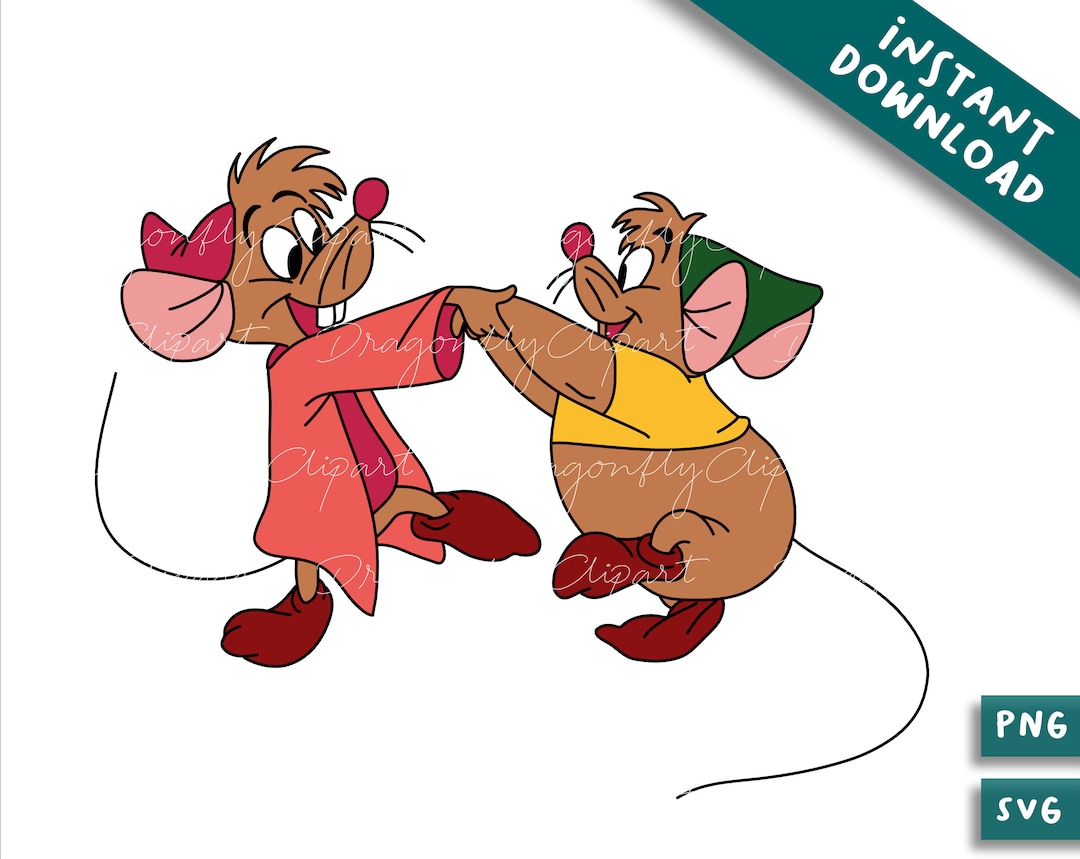 Cinderella Mice Clipart: Gus and Jack SVG, PNG Files (digital Download ...