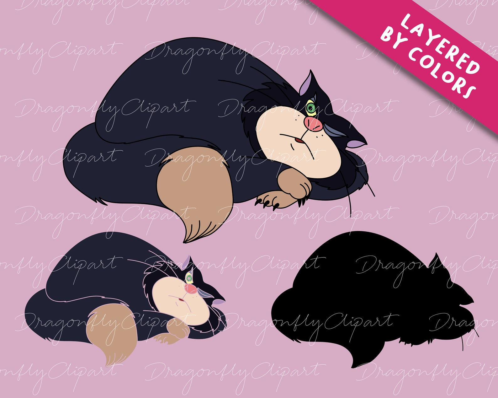Cinderella Lucifer Cat, Clipart Svg Png, Svg Cricut, Cinderella Ennemy ...