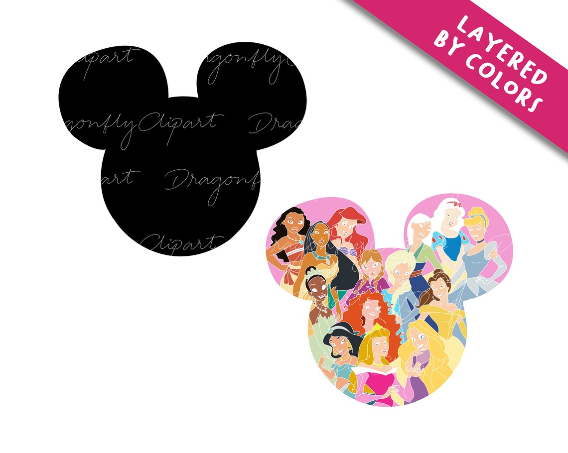 Princess Svg Disneyland Ears Png Clipart Princesses Svg Etsy