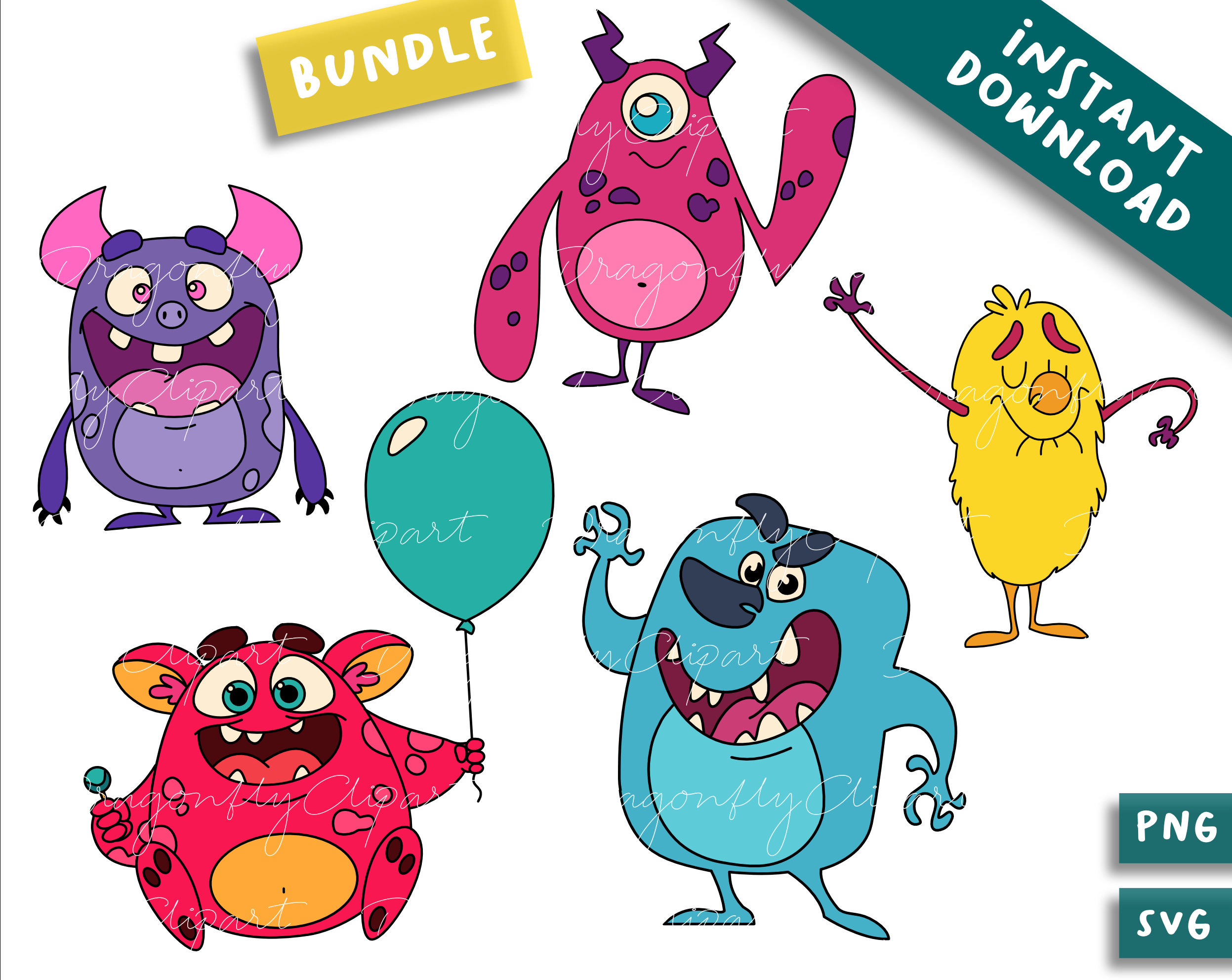 Bundle Halloween Monsters SVG PNG Digital Download Halloween - Etsy