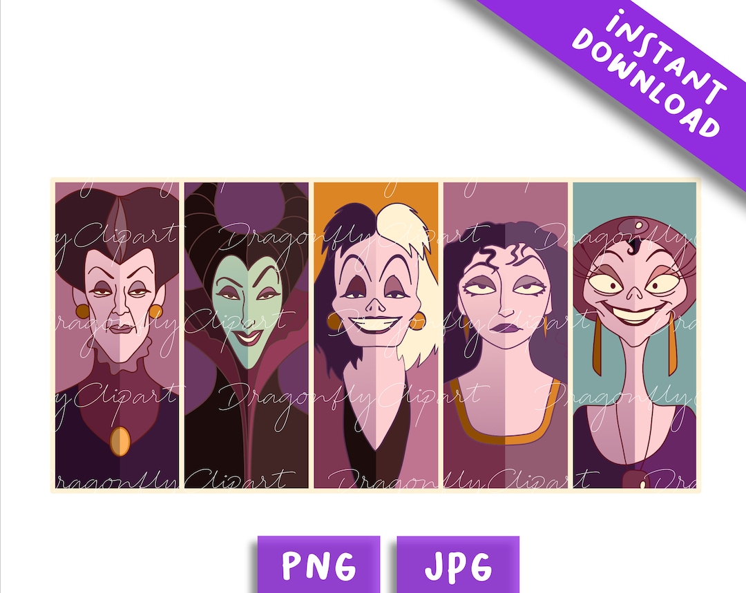 Retro Villains Squad Png and Jpg Only, Medusa Tangled Cruella ...