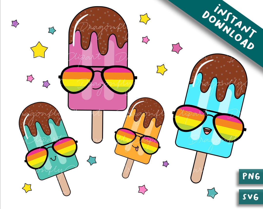 4 Bundle Popsicle Funny Smileys Svg Ice Cream Svg Summer Popsicle Svg ...