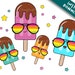 4 Bundle Popsicle Funny Smileys Svg Ice Cream Svg Summer Popsicle Svg ...