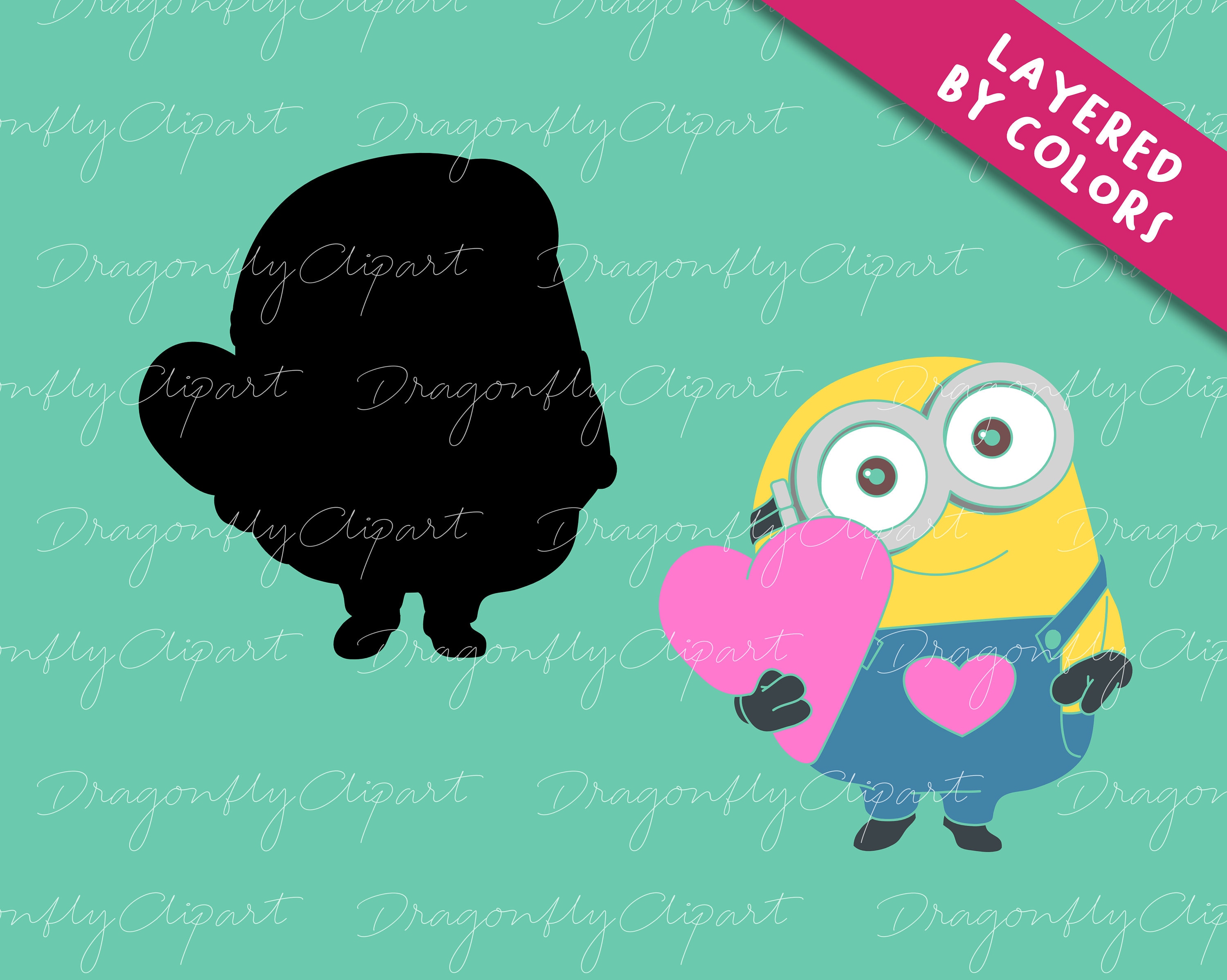 Minion SVG de la Saint-Valentin : personnage amusant (téléchargement ...