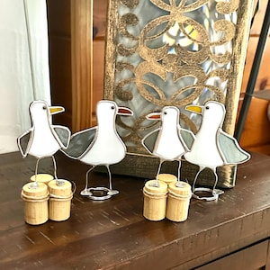 Stained Glass Seagull Freestanding Suncatcher: Nautical Decor, Bird ...