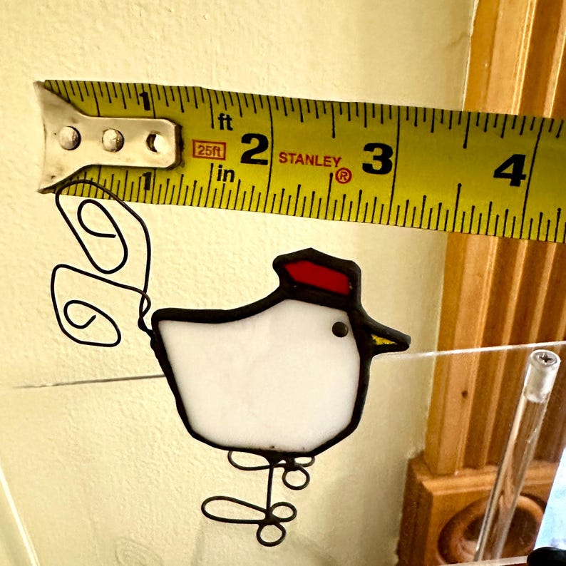 Silly Chicken Gift, Bird Sculpture Decor, Handmade Real Stained Glass ...