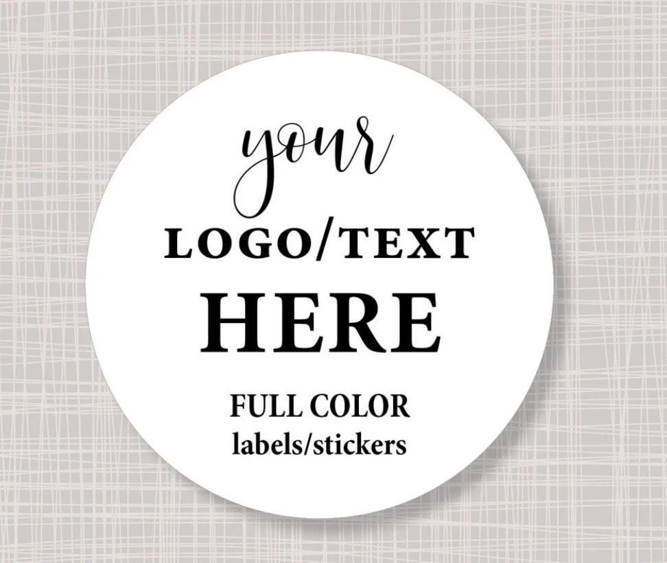 2 Inch Round or 2x2 Inch Square Custom Logo Labels 12 Stickers per ...