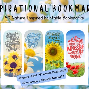Inspirational Quotes Printable Bookmarks - Etsy