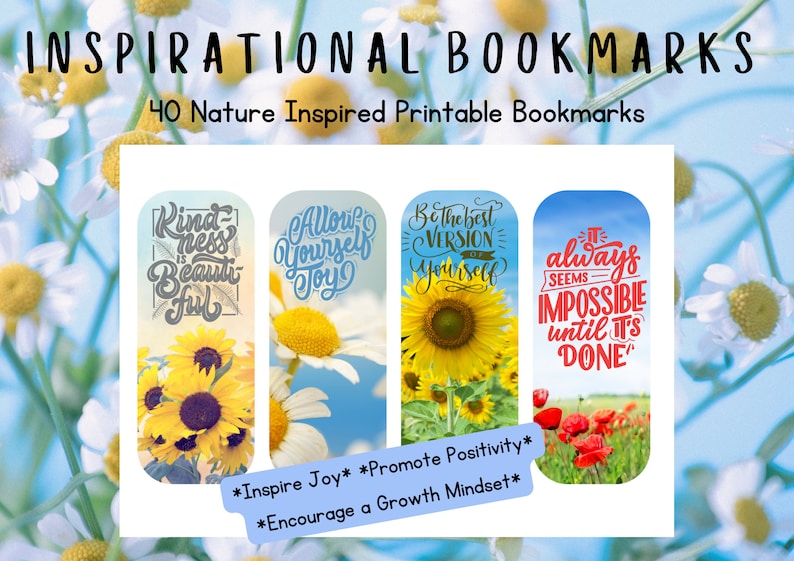 Inspirational Quotes Printable Bookmarks - Etsy