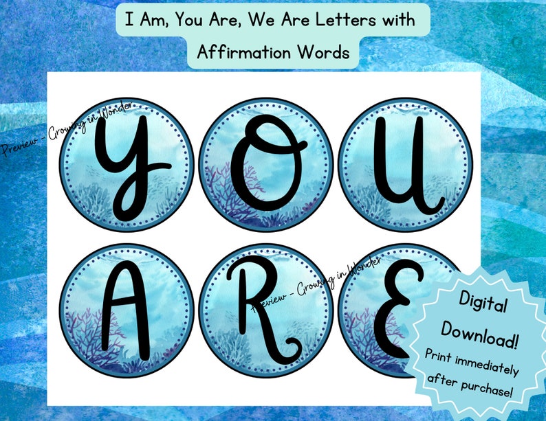 Affirmation Station, Ocean Animal Theme, Classroom Bulletin Board Decor ...