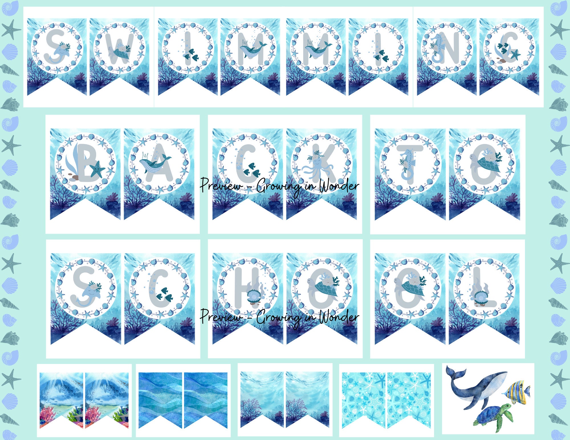 Under the Sea, Ocean Back to School: Bulletin Board Kit - Etsy