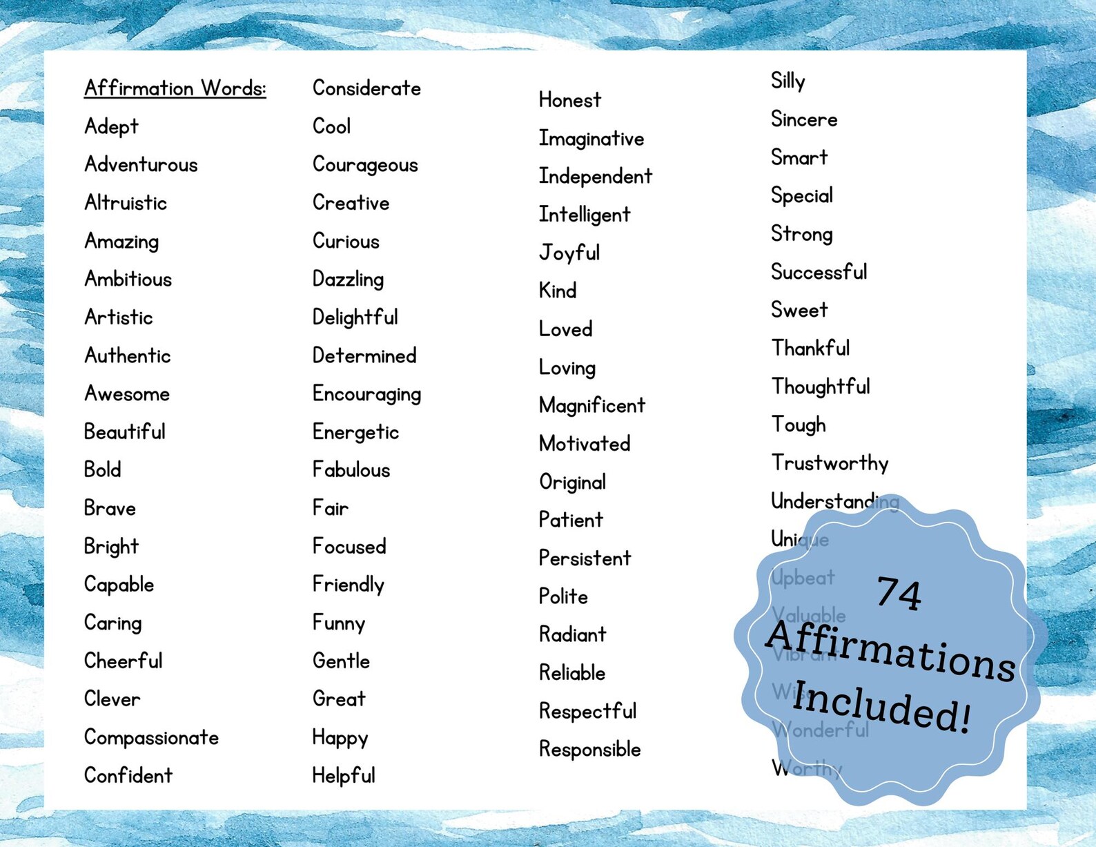 Large Ocean Animal Affirmation Station - Etsy