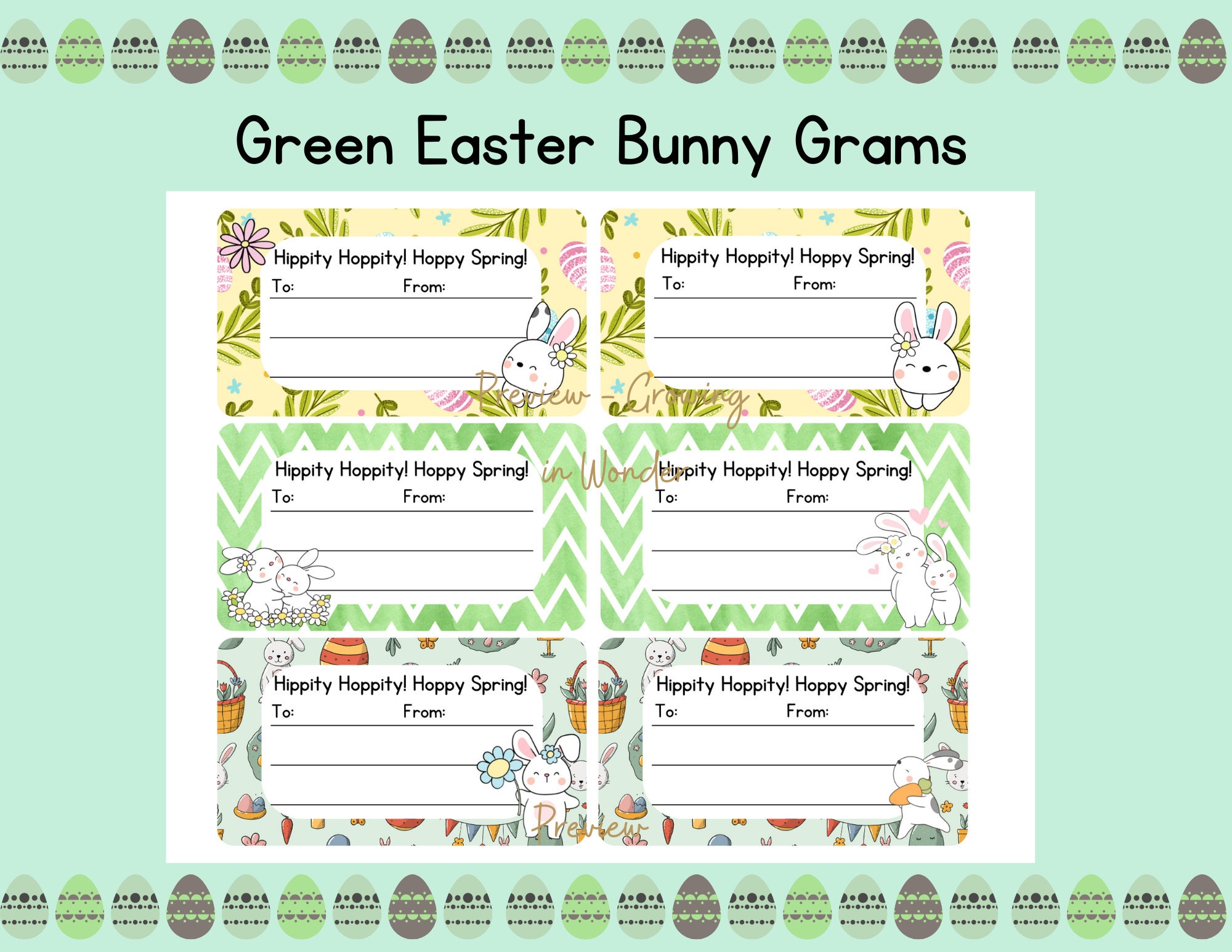 Printable Easter Bunny Grams - Etsy