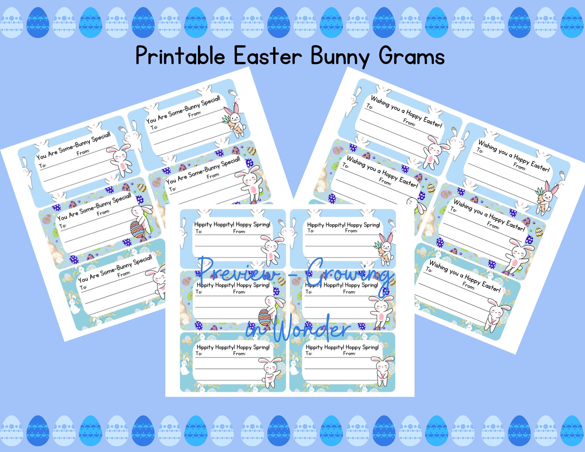 Easter Bunny Grams, Printable - Etsy