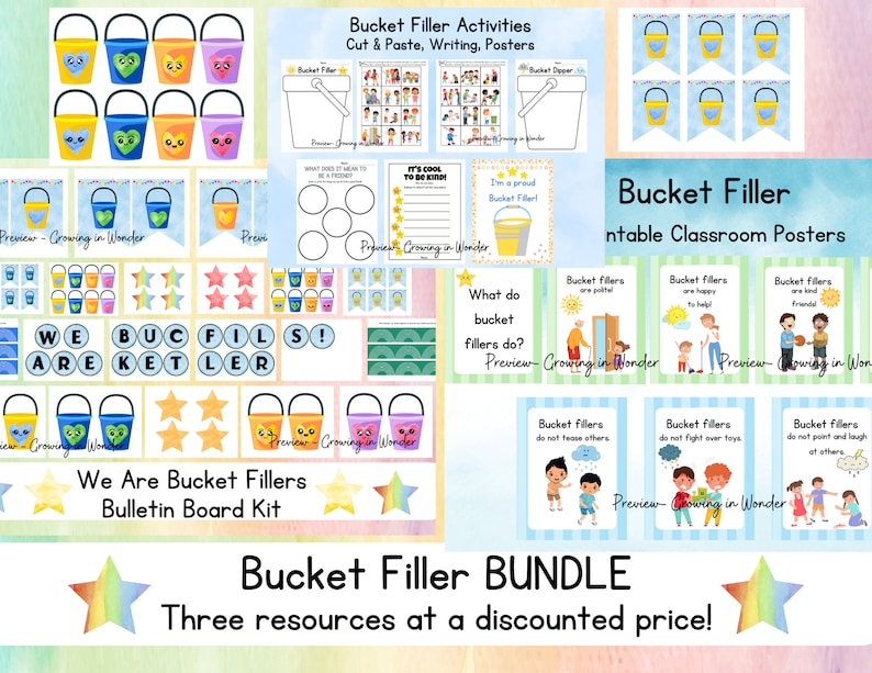 BUNDLE: Bucket Fillers Classroom Bundle Bulletin Board Decor - Etsy