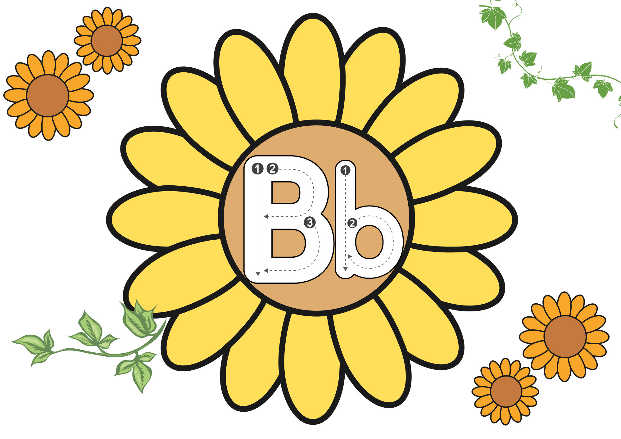 Letter Formation - Sunflower Alphabet Tracing Mats (print and Laminate ...