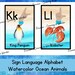 Sign Language Alphabet Watercolor Ocean Animal Flashcards, Posters - Etsy