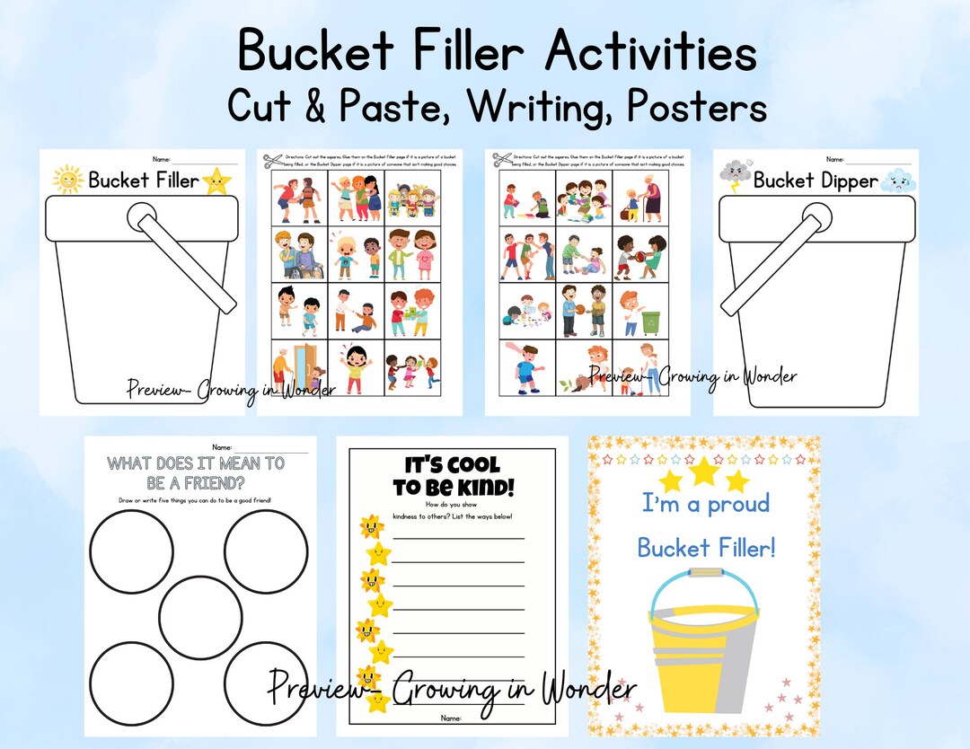 Bucket Filler Classroom Activity, Writing, Posters, Back to School - Etsy