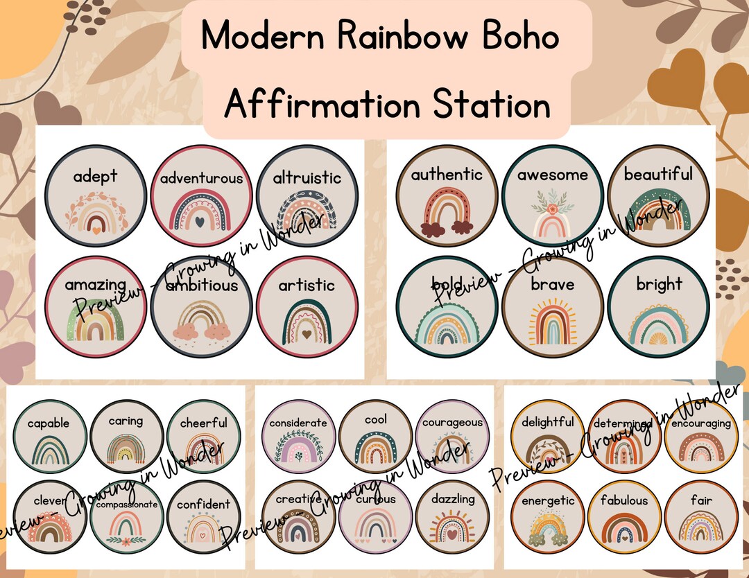 Boho Affirmation Station, Back to School Bulletin Board - Etsy