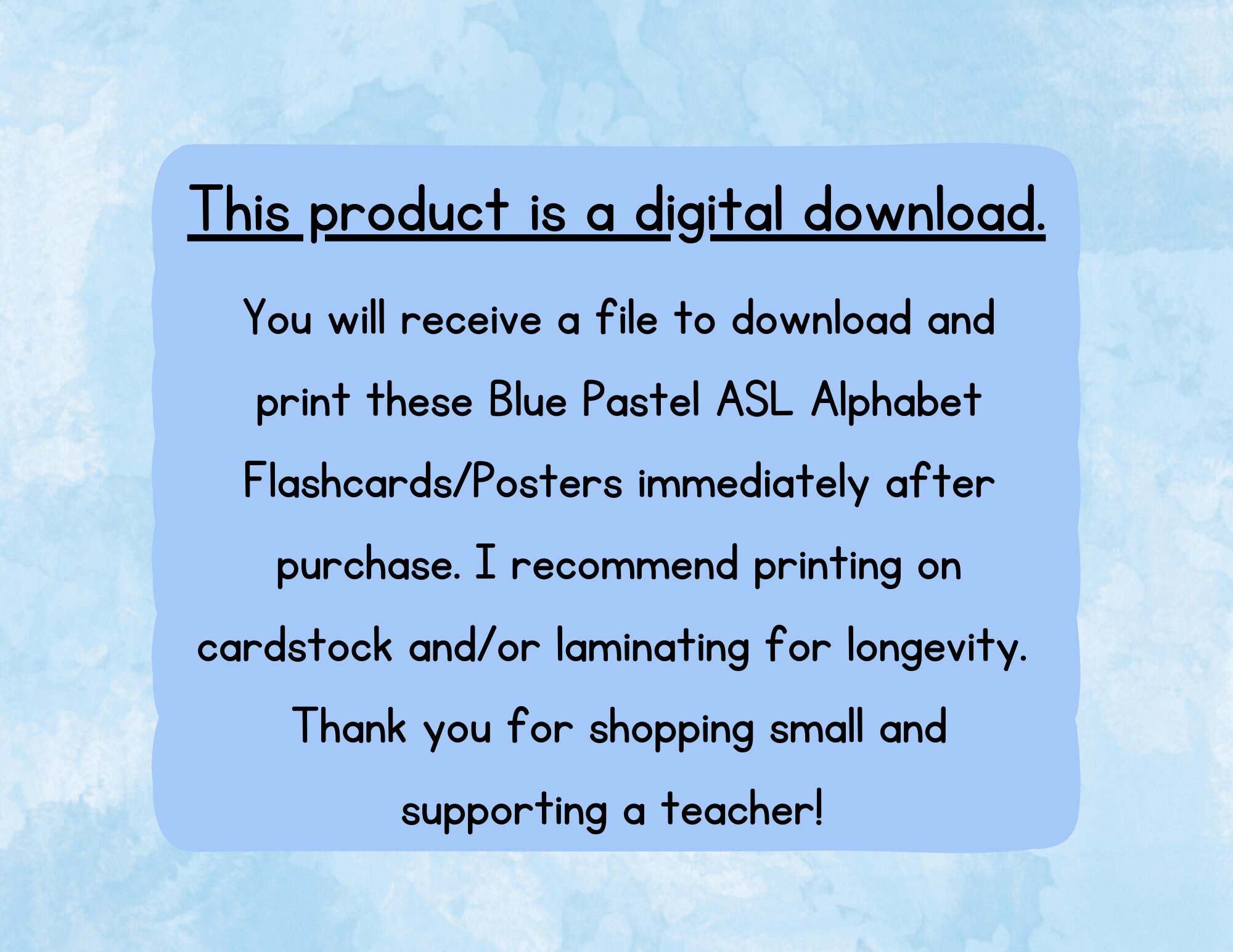 Blue Alphabet Sign Language Cards - Etsy