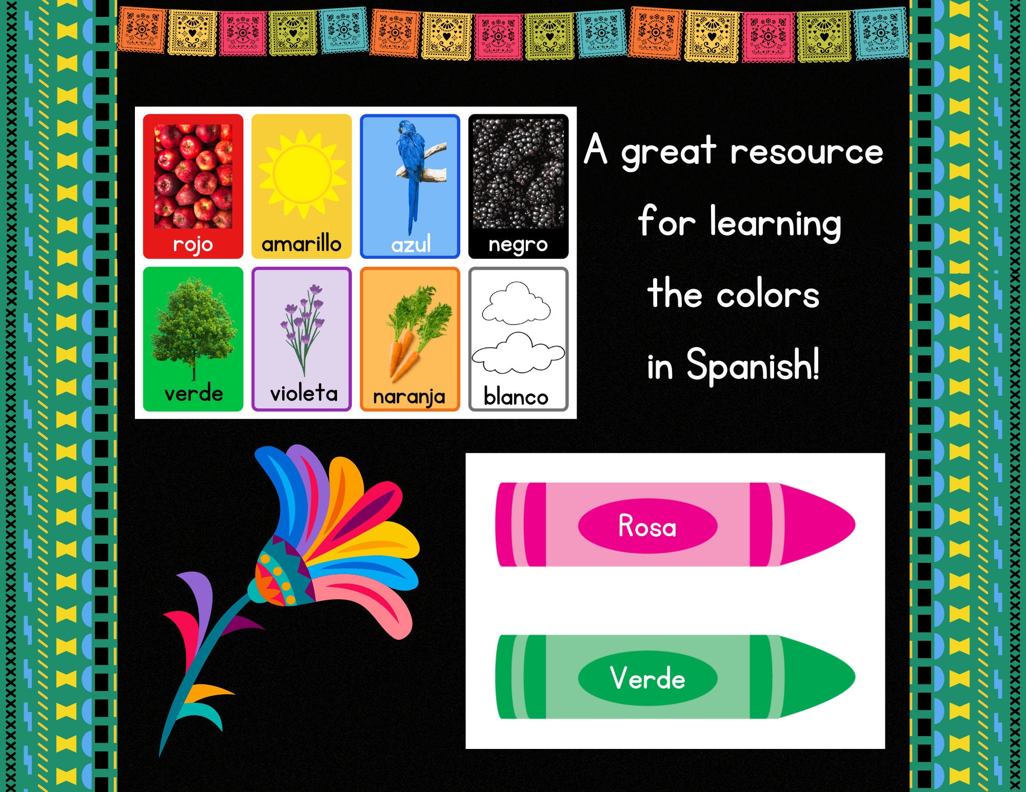 Spanish: Colors, Days of the Week, Months of the Year, Numbers - Etsy