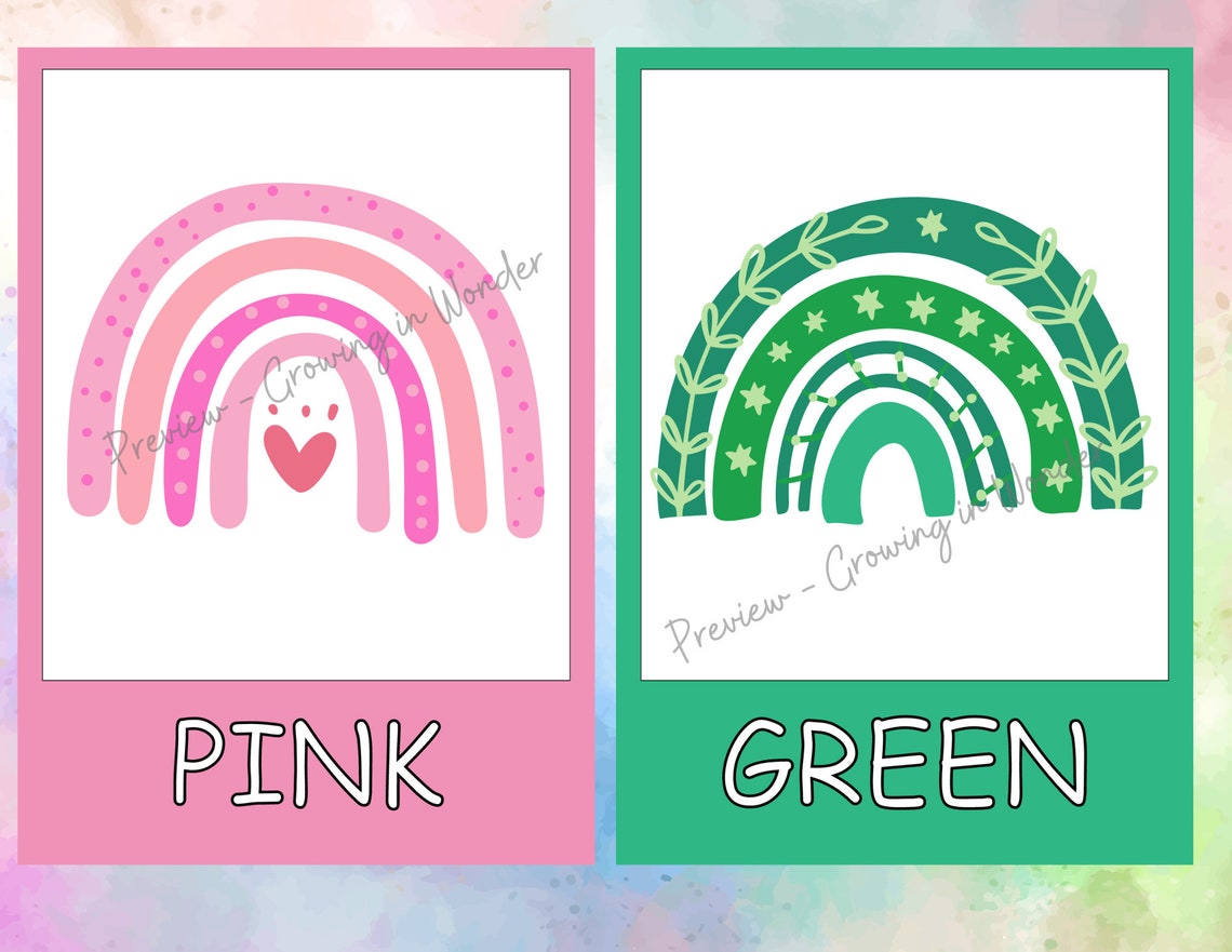 Rainbow Color Posters, Printable Classroom Posters/flashcards - Etsy