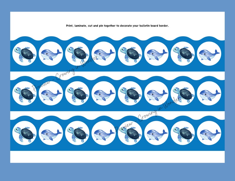 Ocean Theme Bulletin Board Borders, Under the Sea Classroom Decor, Back ...