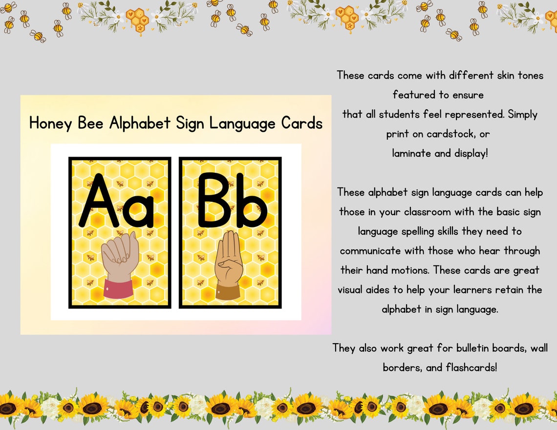 Honey Bee Classroom Bundle: Bulletin Board Kit, Bookmarks, Alphabet ...