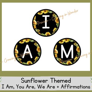 Sunflower Affirmation Station, Fall Bulletin Board Decor, Positive ...