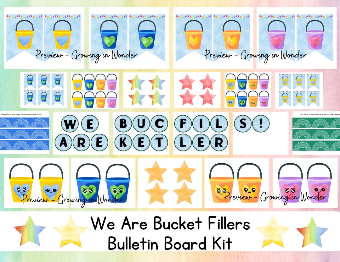 Bucket Fillers Bulletin Board Kit, Back to School Classroom Decor - Etsy