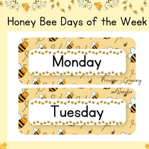 Honey Bee Days of the Week - Etsy