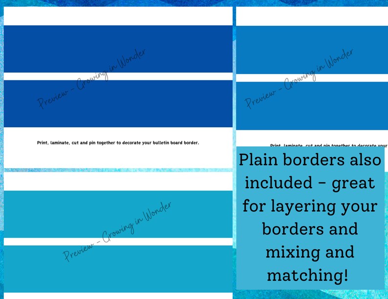 Ocean Theme Bulletin Board Borders, Under the Sea Classroom Decor, Back ...