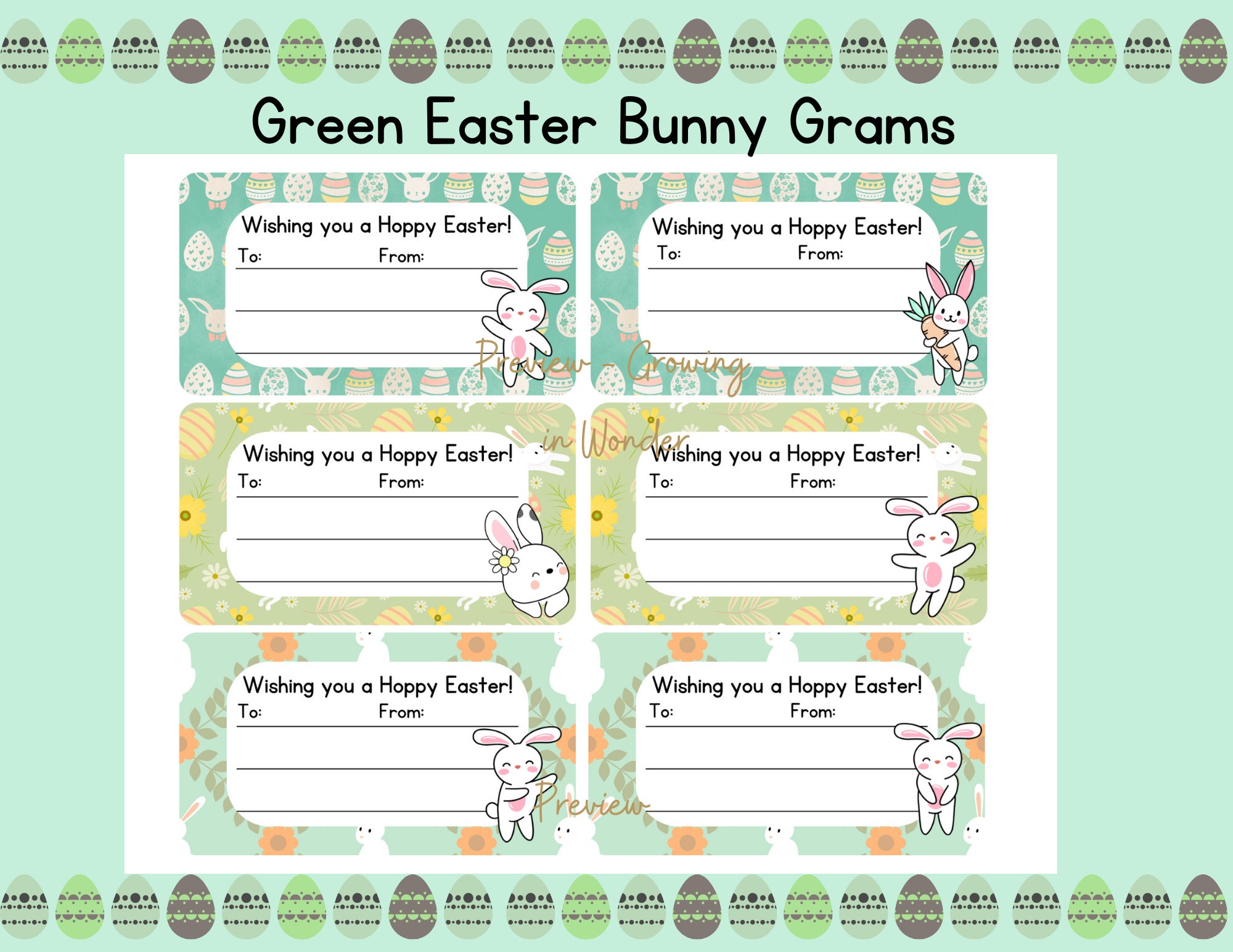 Printable Easter Bunny Grams - Etsy