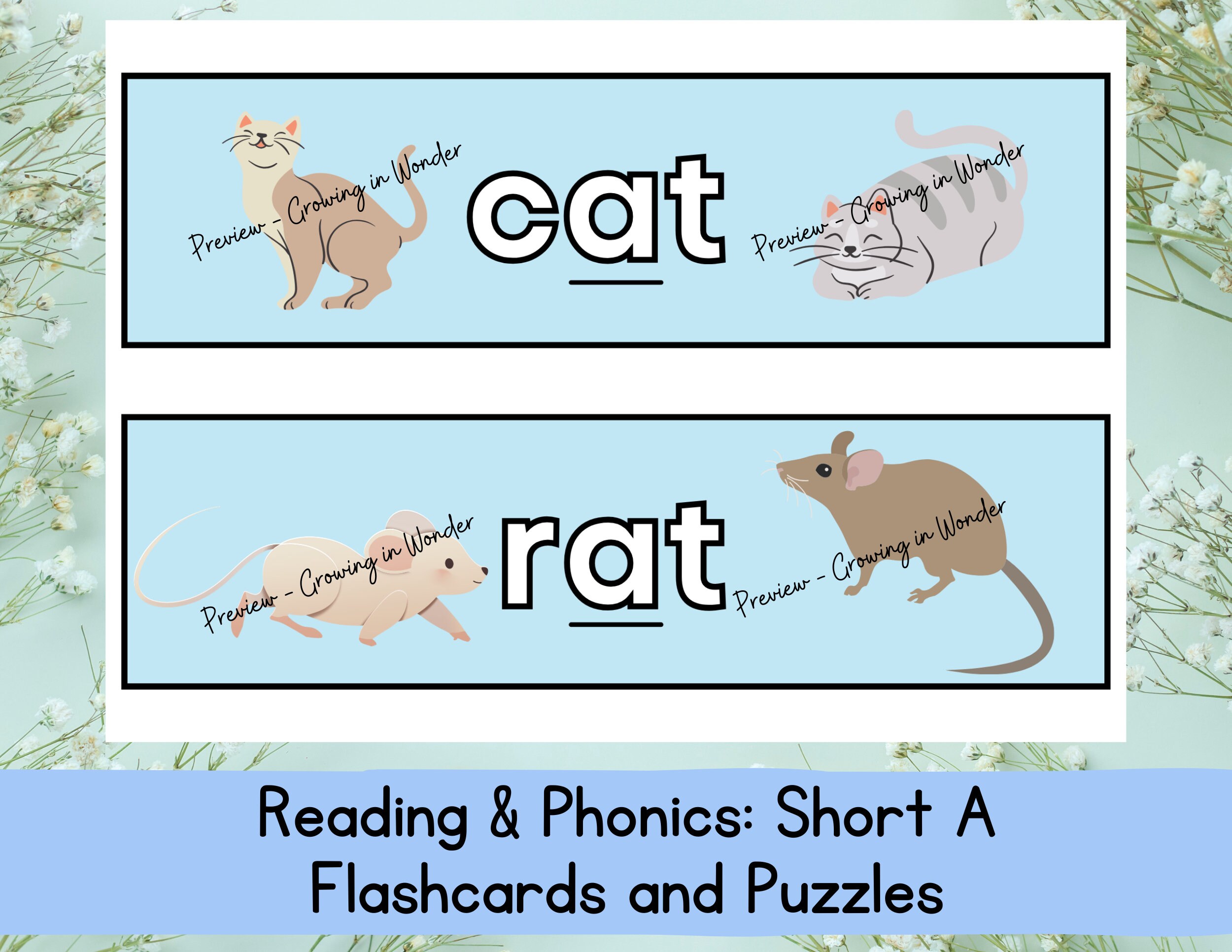Phonics and Reading, Short A Cvc, Ccvc Flashcards and Puzzles - Etsy