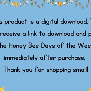 Honey Bee Days of the Week (blue Background, Watercolor Honeybees) - Etsy