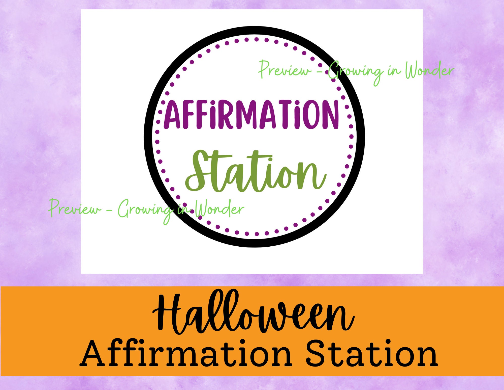 Halloween Affirmation Station, Printable Affirmations for Kids - Etsy
