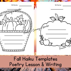 Fall Haiku Poetry Templates, Autumn Writing Activity - Etsy